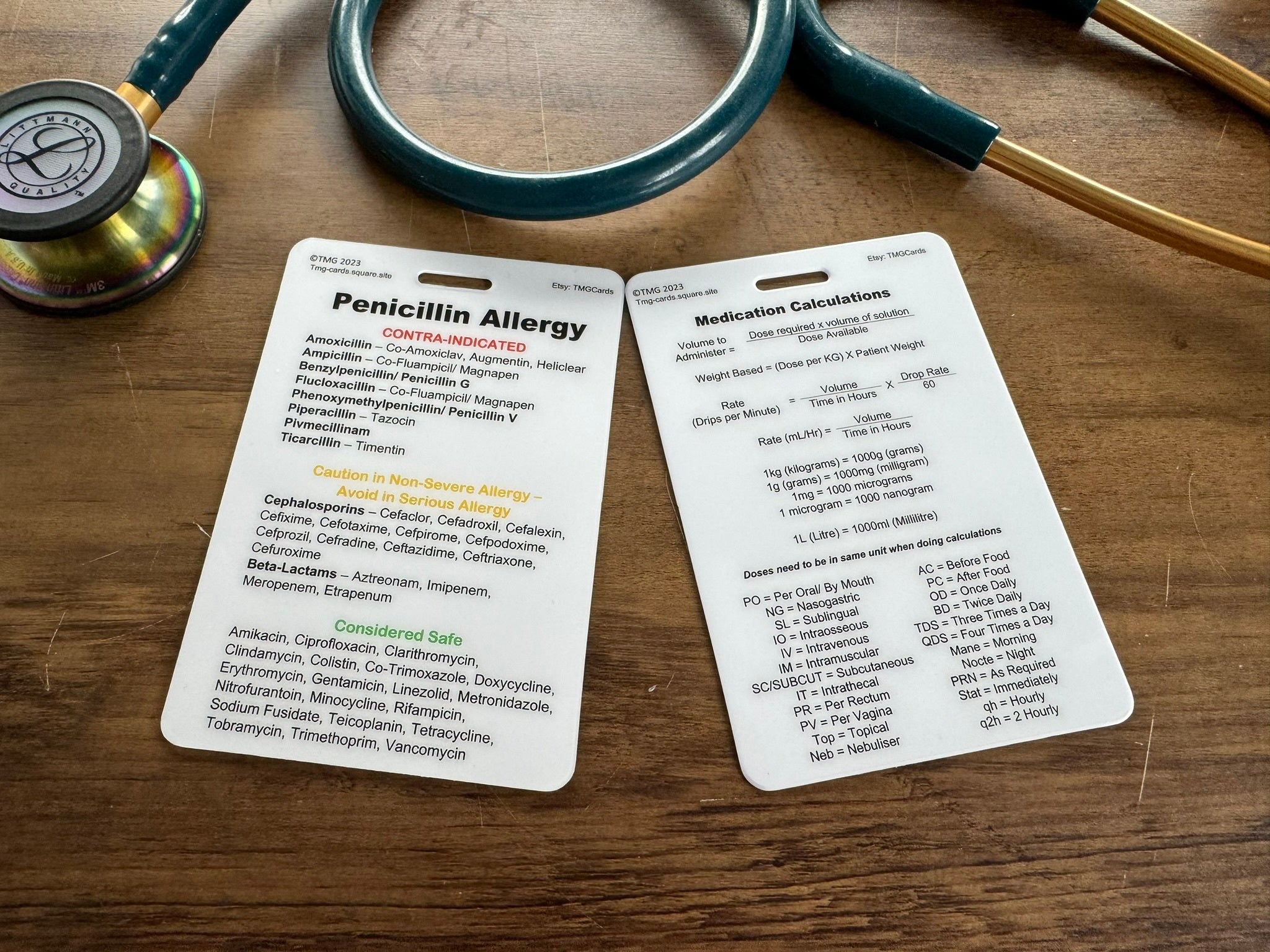 Medication and Penicillin Healthcare, Nursing, Medical Pocket Card ...